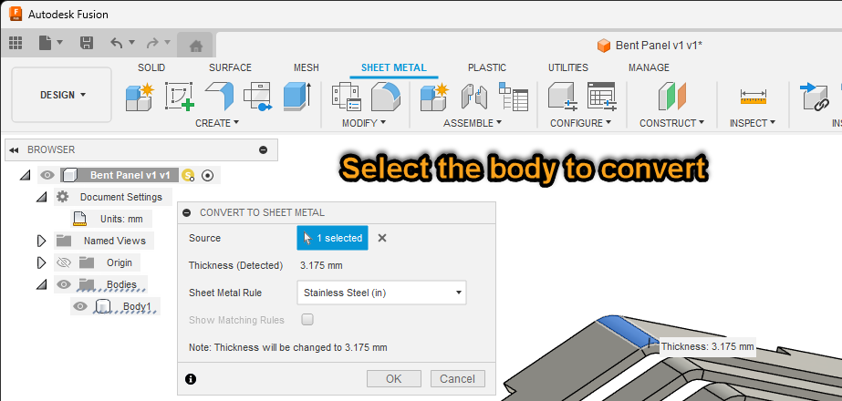 How to flatten a 3D model for laser/waterjet operations.